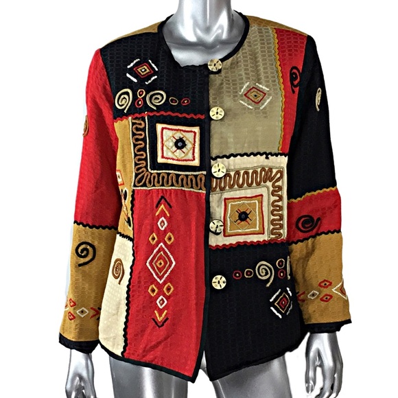Indigo Moon | Jackets & Coats | Indigo Moon Embroidered Red Black ...